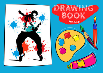 Image of drawing book front page design Royalty Free Vector