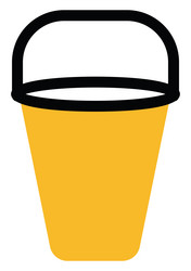 Sad blue bucket on white background Royalty Free Vector