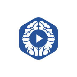 Brain media player logo design Royalty Free Vector Image