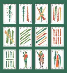 Deck spanish playing cards cups from ace Vector Image