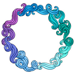 Wave scalloped edge frame doodle border with wavy Vector Image