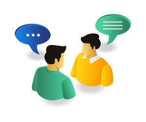 2 People Talking Cartoon