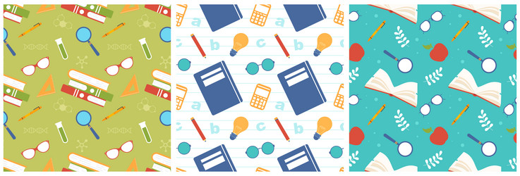 Happy teacher seamless pattern design educational Vector Image
