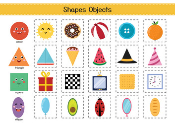 Shapes objects set for kids basic geometric Vector Image