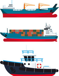 Cargo vessels and tankers shipping delivery bulk Vector Image