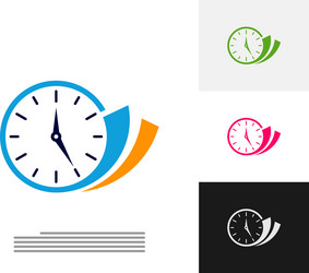 Clock logo design concept time management logo Vector Image