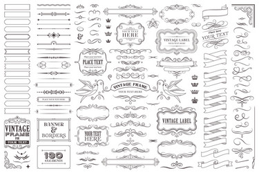 Page dividers set decorative elements Royalty Free Vector