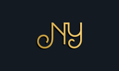 Initial letters ny monogram logo design bundle Vector Image