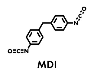 Methylene diphenyl diisocyanate molecule mdi Vector Image