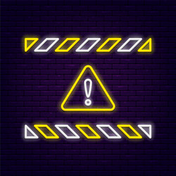 Warning neon text danger zone neon sign Royalty Free Vector