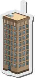 Single tall building icon Royalty Free Vector Image
