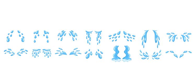 Cry eye water drip sweat stream isolated Vector Image