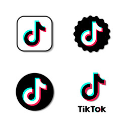 Tiktok icon tik tok hashtag logo social music Vector Image