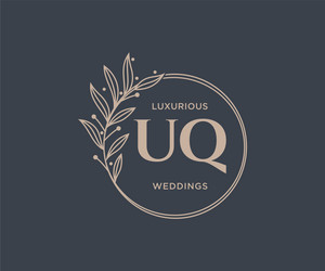 Uq initials letter wedding monogram logos Vector Image