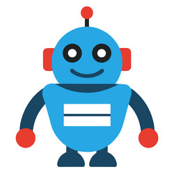 Friendly robot mascot logo icon silhouette art Vector Image