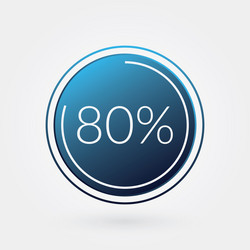 80 percent pie chart isolated symbol percentage Vector Image