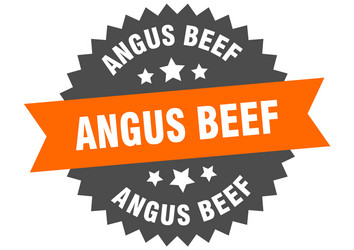 Angus beef sign blue-black circular Royalty Free Vector