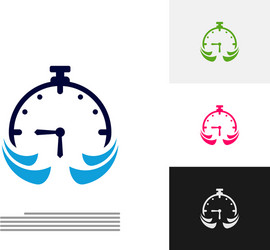 Clock logo design concept time management logo Vector Image