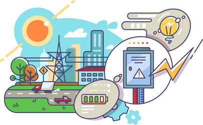 City electricity supply Royalty Free Vector Image