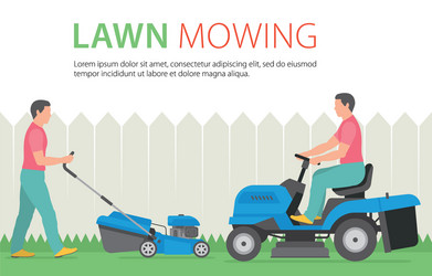 Man mowing lawn cartoon ai generated Royalty Free Vector
