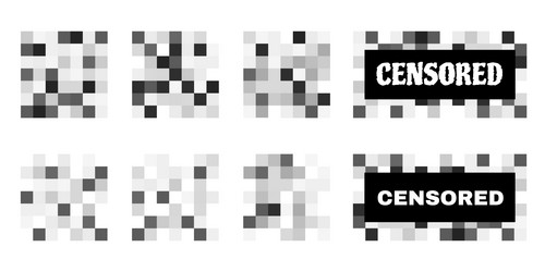 Pixel censored signs Royalty Free Vector Image