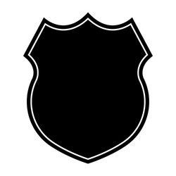 Black police badge icon isolated on white Vector Image