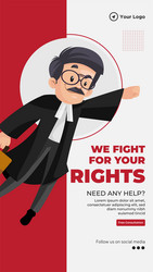 We fight for your rights portrait template design Vector Image