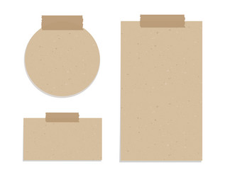 Round vintage brown paper note recycled memo Vector Image