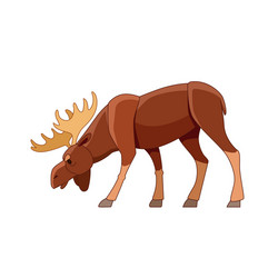 Angry bull moose fighting woodland Royalty Free Vector Image