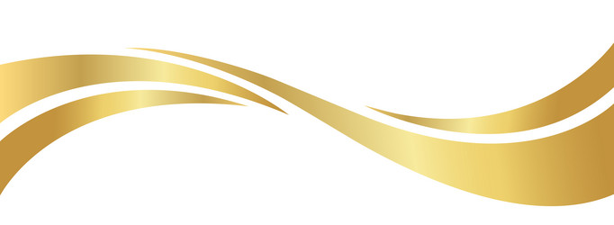 Gold wave curve golden corner shape Royalty Free Vector