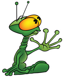 Spaceman with alien cartoon Royalty Free Vector Image