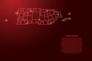 Puerto rico map from black pattern a grid Vector Image