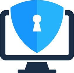 Computer shield logo icon design Royalty Free Vector Image