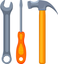 Colorful cartoon simple toolkit set Royalty Free Vector