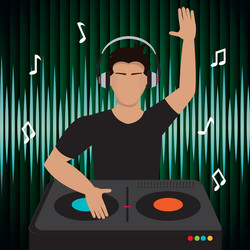 Dj in work Royalty Free Vector Image - VectorStock