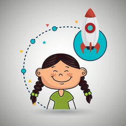 Girl cartoon idea icon Royalty Free Vector Image