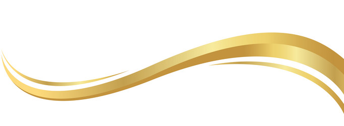 Gold wave curve golden wave corner shape for Vector Image