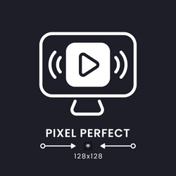 Live streaming black solid desktop icon Royalty Free Vector