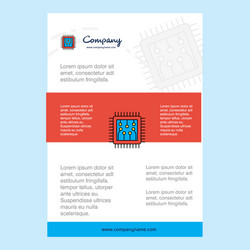 Template layout for processor company profile Vector Image