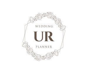 Ur initials letter wedding monogram logos Vector Image