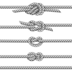 White rope woven border with knots Royalty Free Vector Image