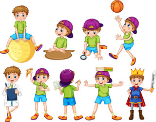 Cartoon characters activities Royalty Free Vector Image