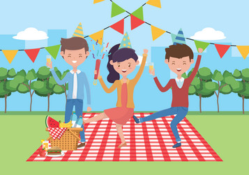 Man cartoon having picnic design Royalty Free Vector Image