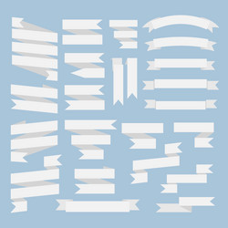 White ribbons banners set Royalty Free Vector Image