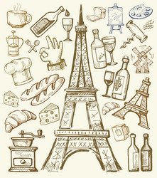 Vintage love paris pattern Royalty Free Vector Image