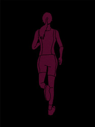 Athlete runner running back view Royalty Free Vector Image