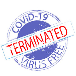 Covid-19 virus terminated free stamp Royalty Free Vector