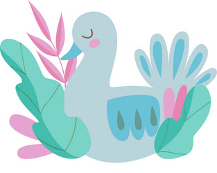 Cute nesting bird symbol of spring Royalty Free Vector Image