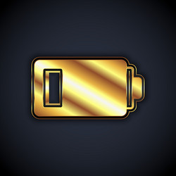 Gold battery charge level indicator icon isolated Vector Image