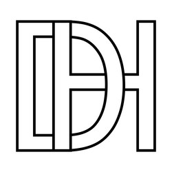 H d hd initial letter handwriting signature logo Vector Image